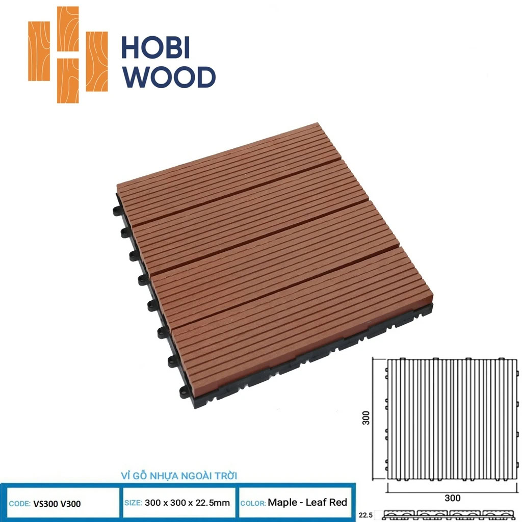Hobi Wood 3D VS300V300 WPC Deck Tile